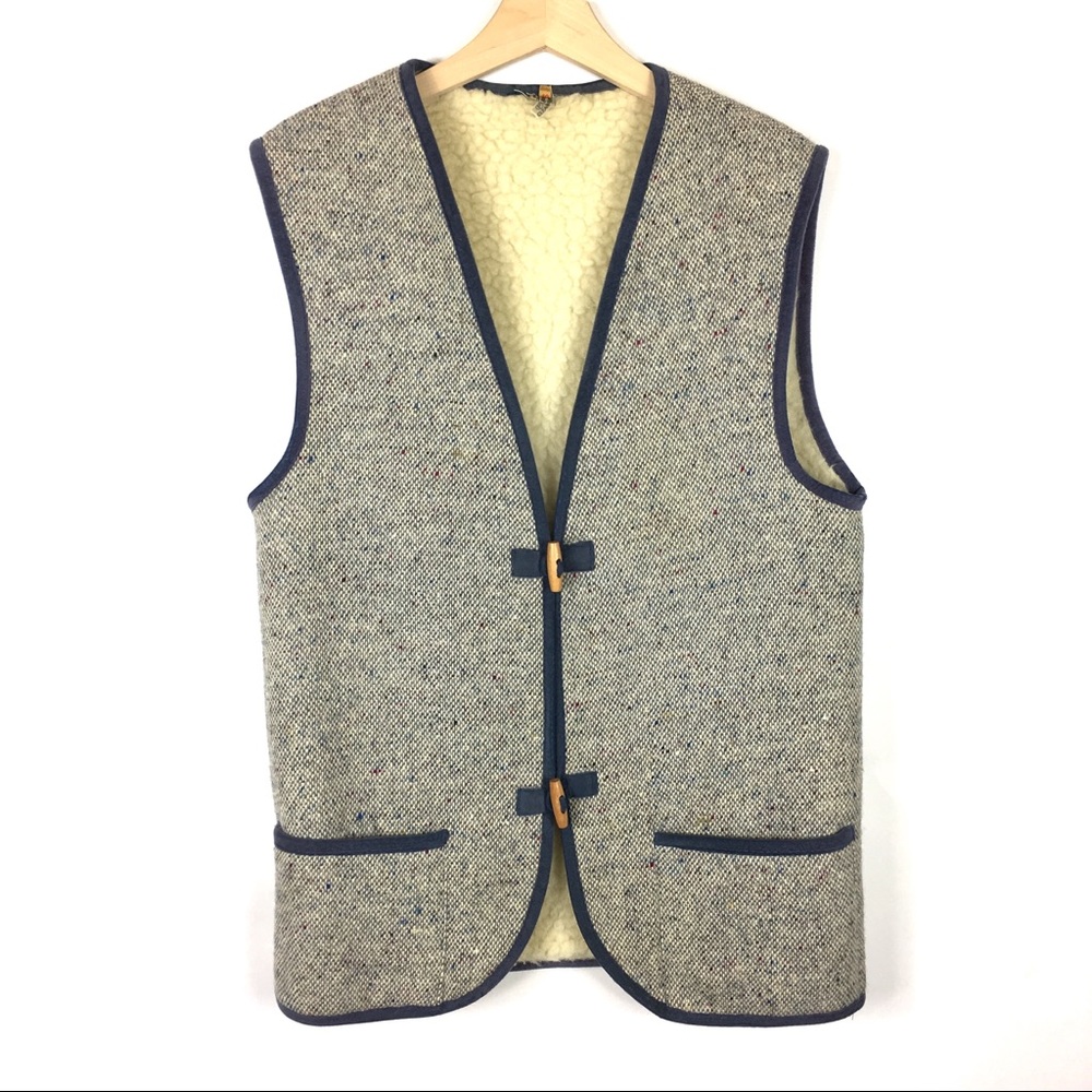 Irish Tweed Sherpa Vest By Norm Thompson - Size 40 - Gem